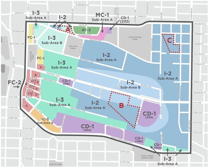False Creek Vancouver Bc Map Map Of Vancouver Downtown Explore