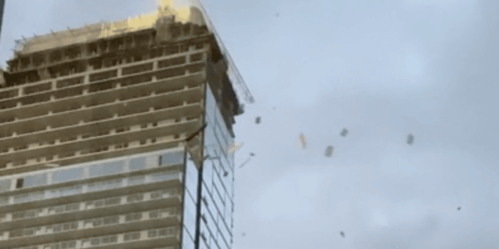 Potent Wind Storm in Toronto Sends Construction Debris Flying Off Condo ...
