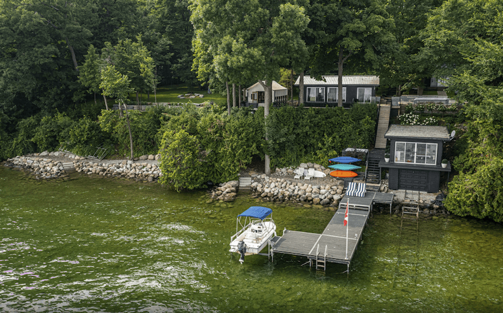 Modern Vintage on Grape Island Serves Cottage Country Compound Vibes