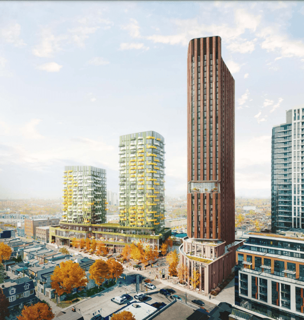 Colourful 3-Tower Development Proposed Near Bloor GO Station